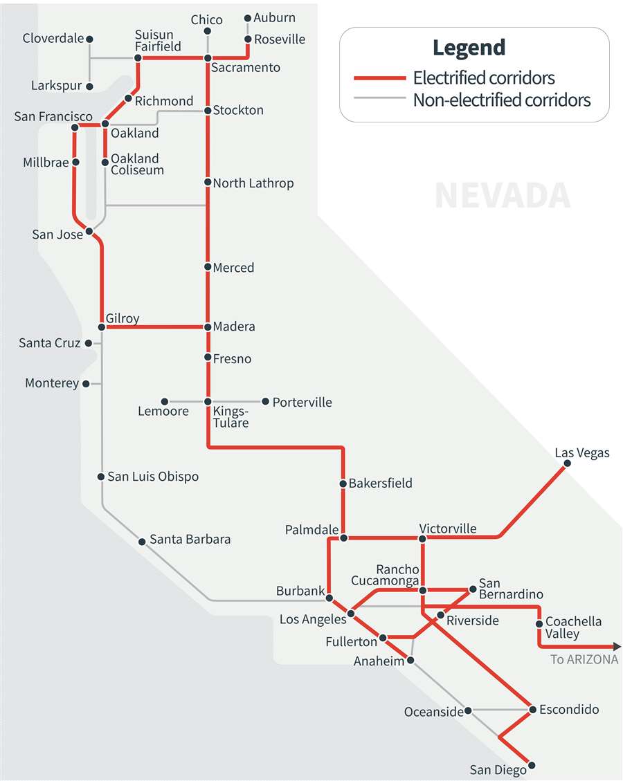 California Light Rail Map
